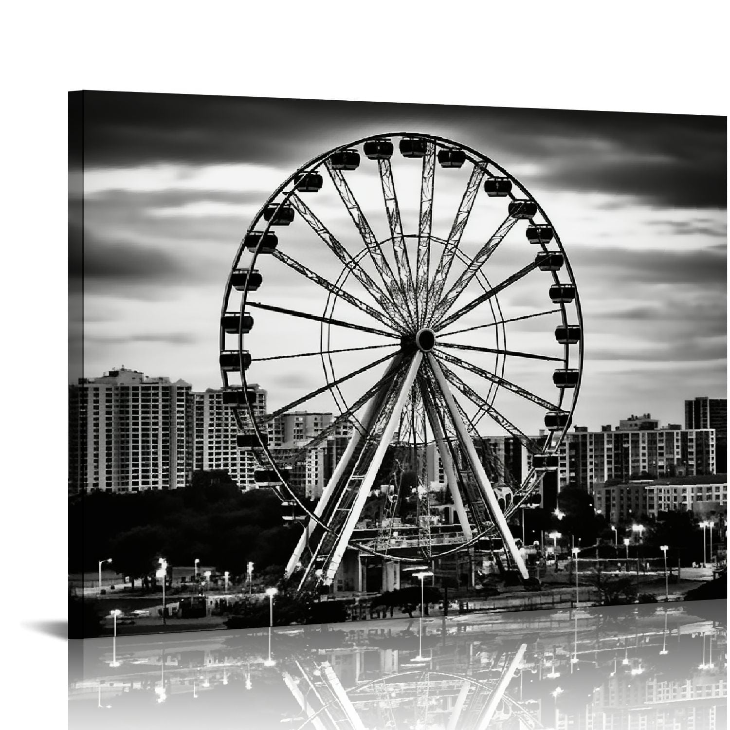 COMIO Myrtle Ferris Wheel Skyline Wall Art Panoramic Cityscape Living ...