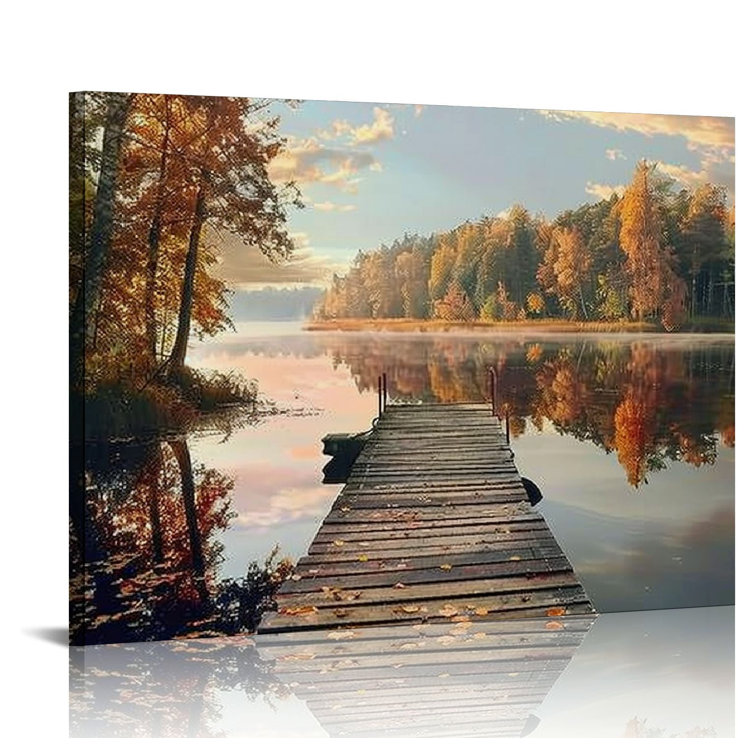 COMIO Nature Canvas Wall Art Decor: Lake Landscape Picture Forest Tree ...
