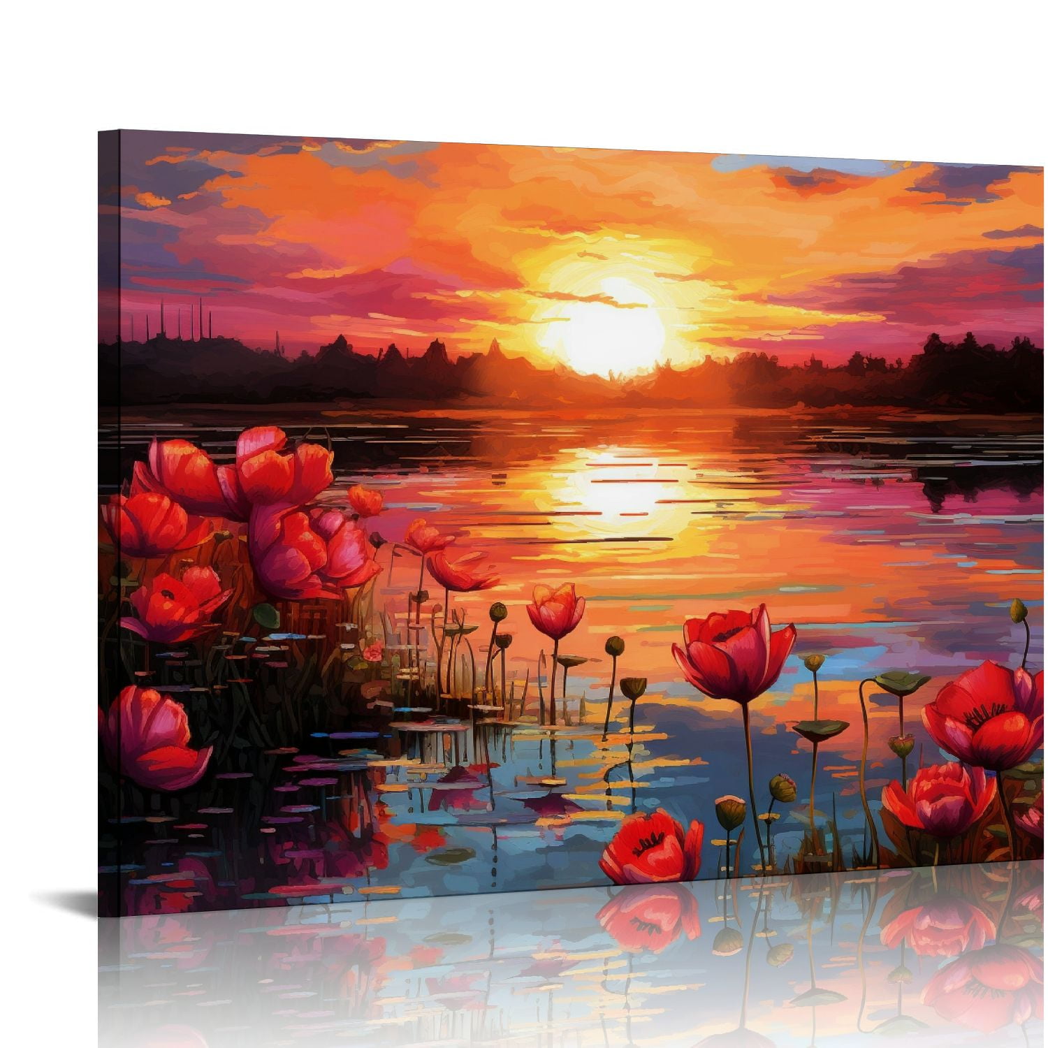 COMIO Nature Mountain Wall Art for Living Room, National Park Sunflower ...