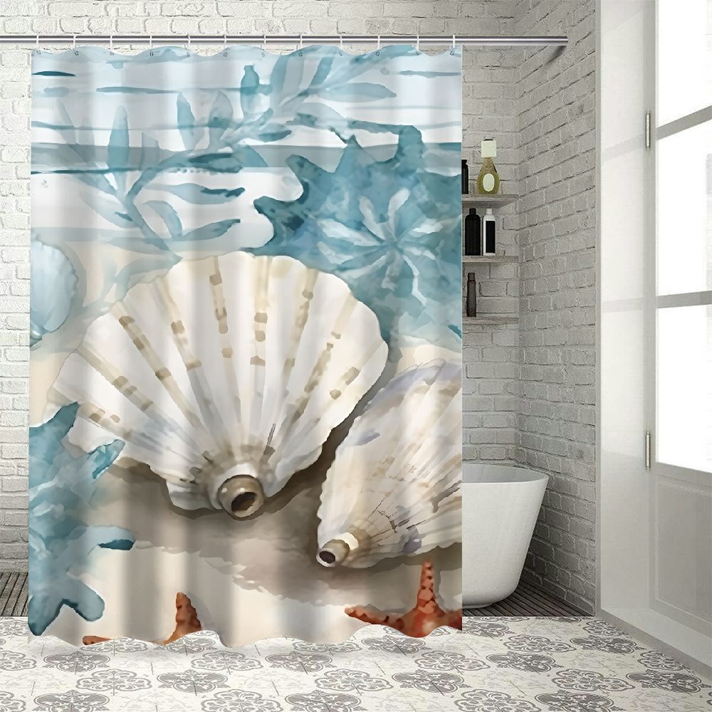 COMIO Nautical Coastal Ocean Themed Beach Seashell Coral Starfish ...