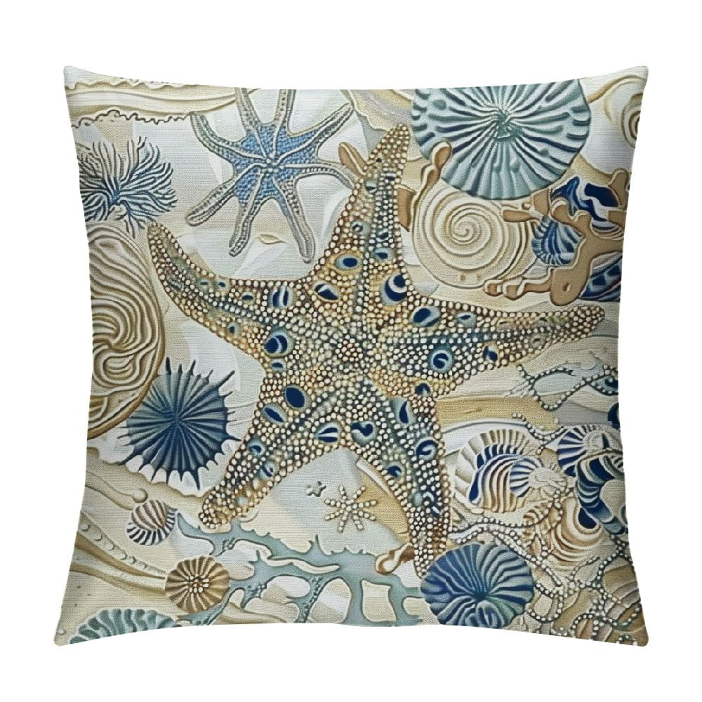 COMIO Nautical Coastal Pillow Covers , Beach Themed Ocean Throw Pillows ...