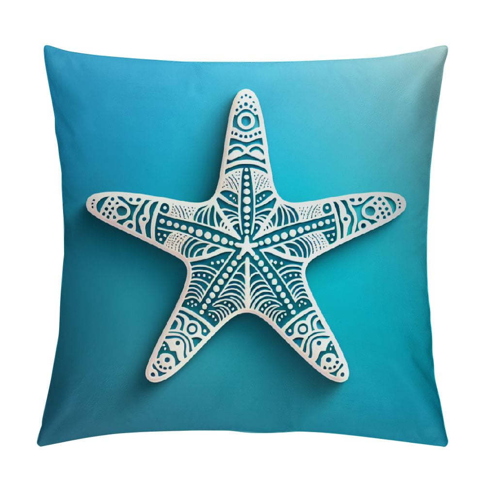 COMIO Nautical Starfish Throw Pillow Covers Coastal Beach Themed ...