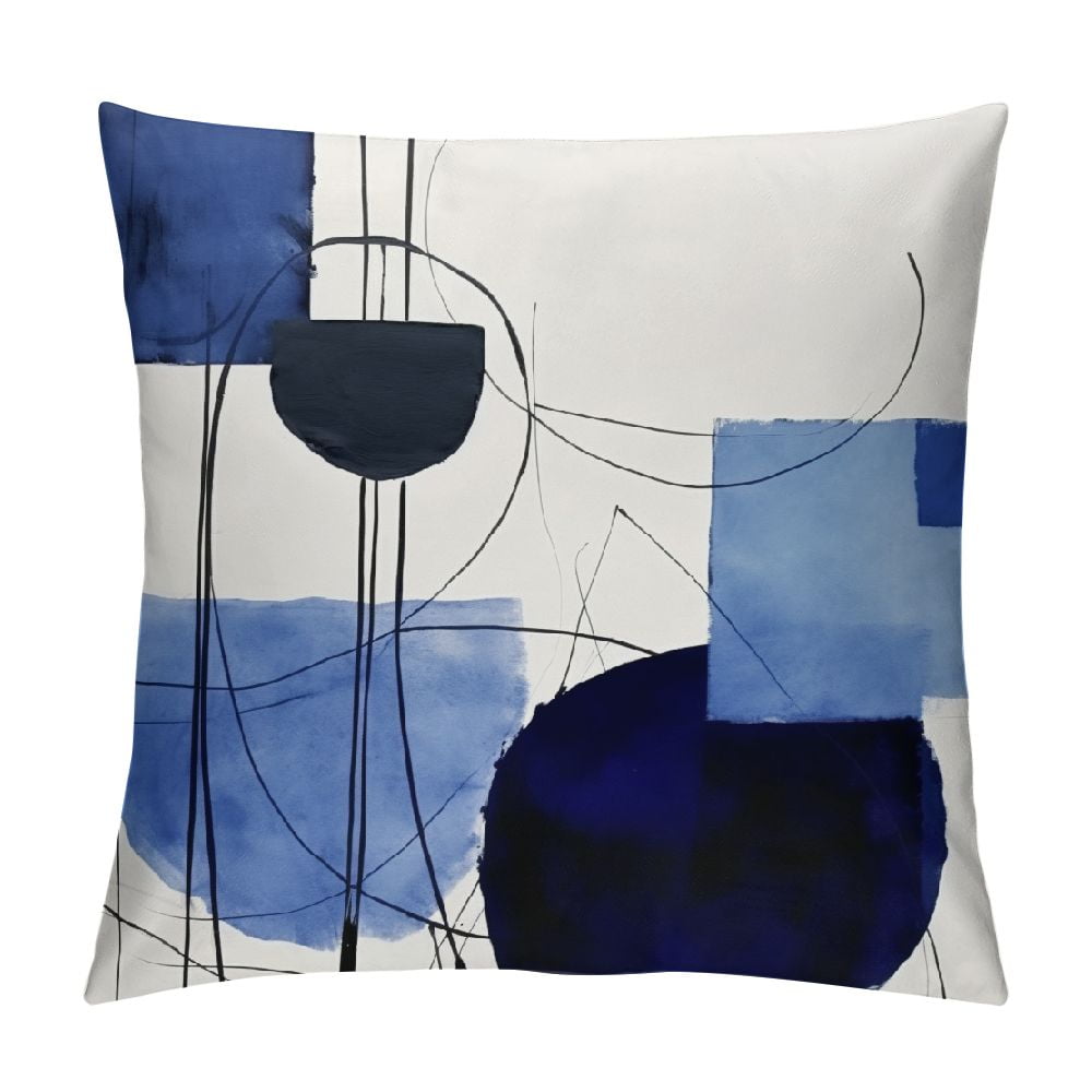 COMIO Navy Blue and Gray Pillowcovers Modern Minimalist Throw Pillow ...