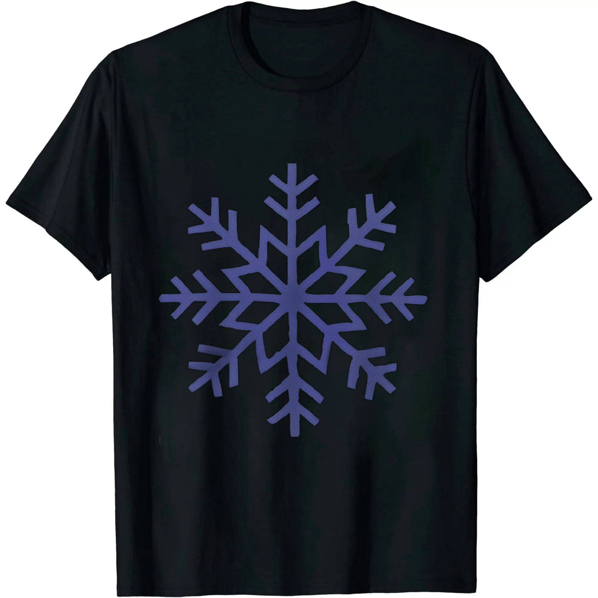 COMIO Navy Blue Snowflake T-Shirt T-Shirt - Walmart.com