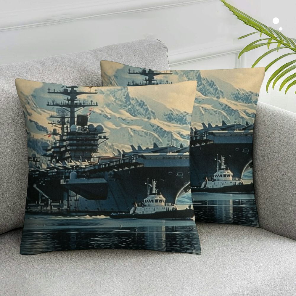 COMIO Navy Ship Cushion Cover Military Theme Throw Pillow Cover Warship ...