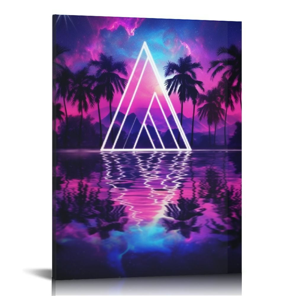 COMIO Neon Palms Landscape Pyramid Synthwave Vaporwave Cyberpunk ...