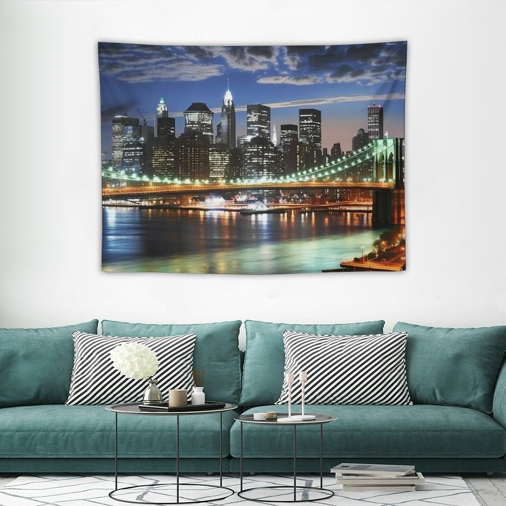 COMIO New York City Tapestry 40x30 Inch Extra Large Brooklyn Bridge ...