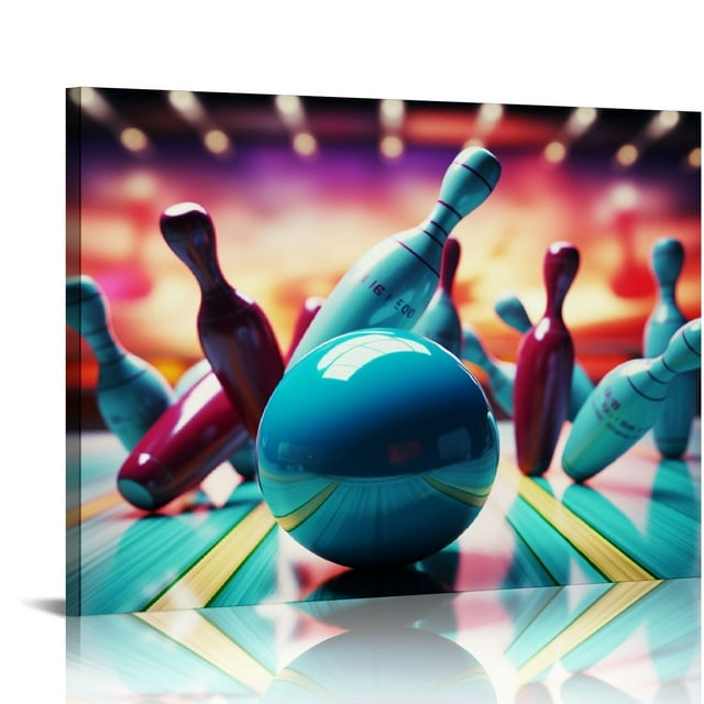 COMIO No Pin Left Behind - Bowling Wall Art - Bowling Print Wall Decor ...
