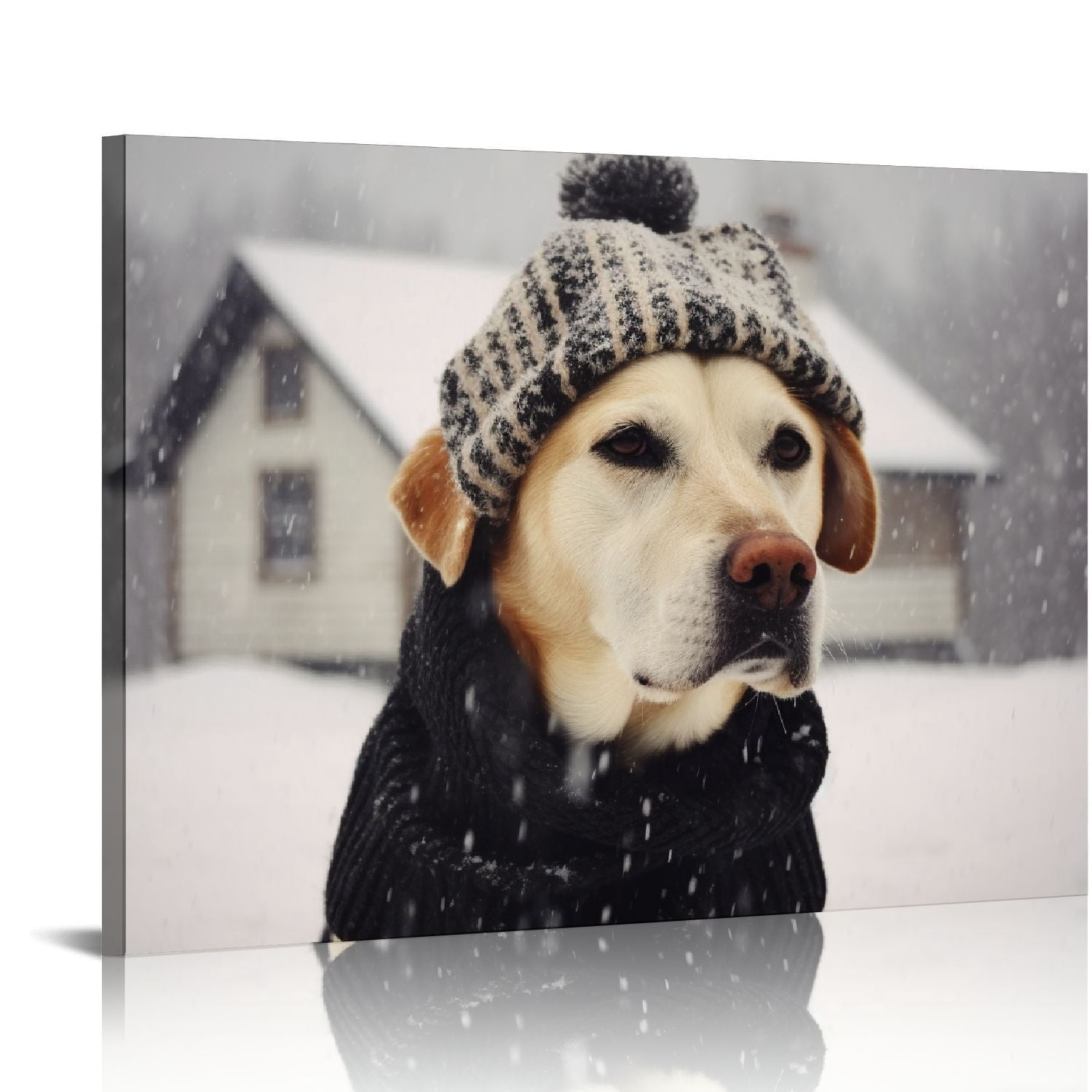 COMIO Nordic Vibes Golden Retriever Dog Framed Giclee Texturized Art ...