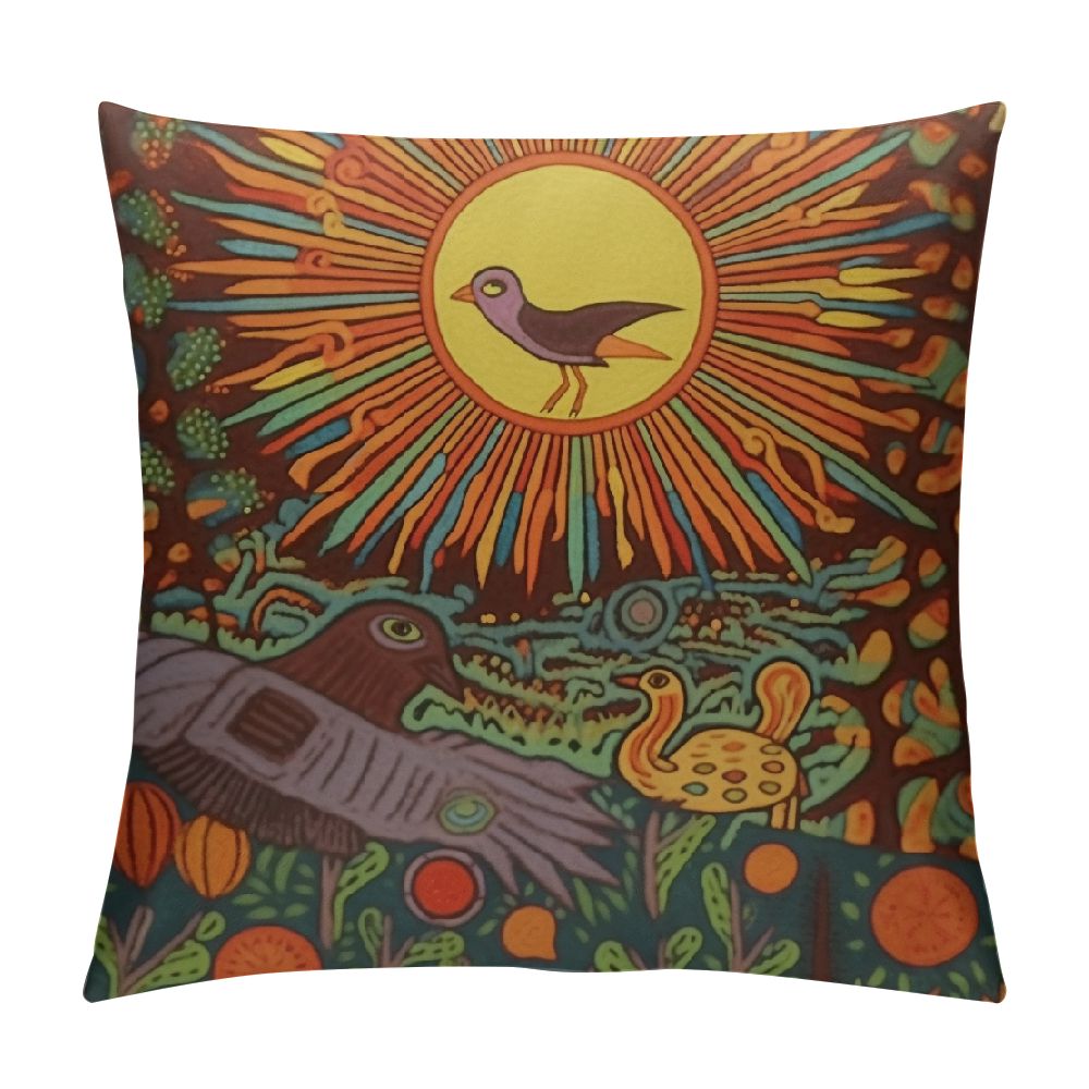 COMIO Oaxacan Mexico Mexican Mayan Aztec Tribal Boho Art Throw Pillow ...