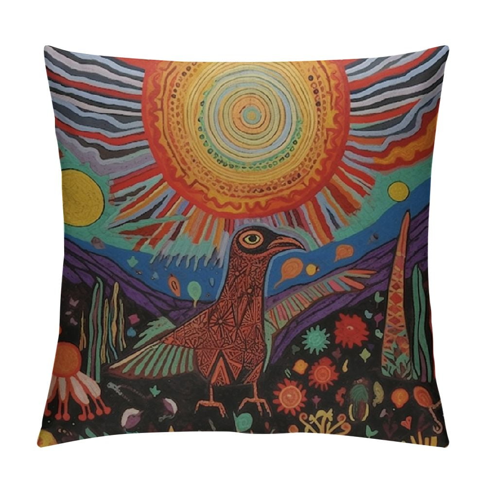 COMIO Oaxacan Mexico Mexican Mayan Aztec Tribal Boho Art Throw Pillow ...