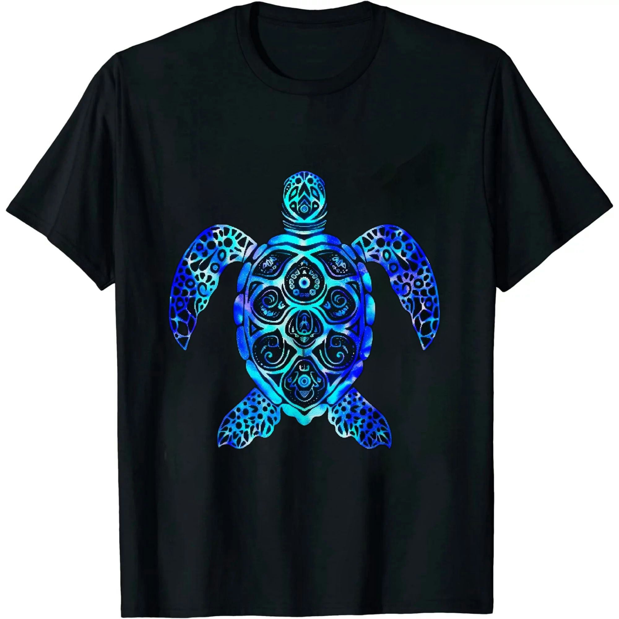 COMIO Ocean Blue Tribal Hawaiian Sea Turtle T-Shirt - Walmart.com