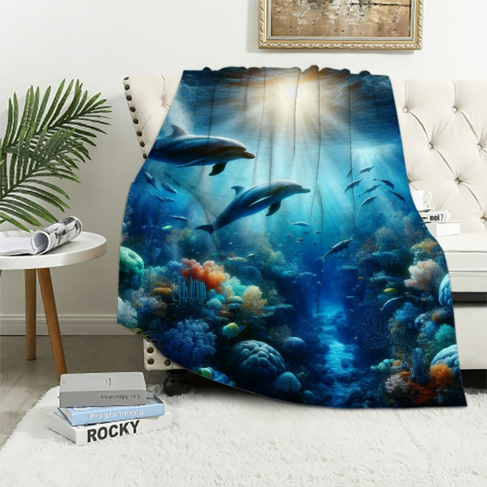 COMIO Ocean Sea Fish Soft Throw Blanket All Season Microplush Warm ...