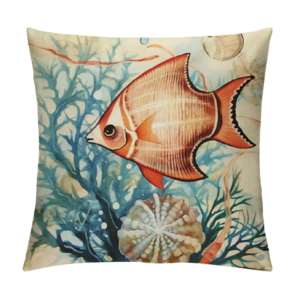 COMIO Ocean Theme Coastal Pillowcases Sea Turtle-Sea Horse-Seashell ...