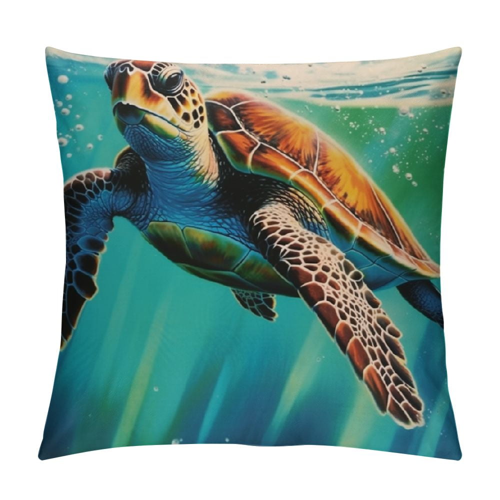 COMIO Ocean Theme Sea Creature Beach Turtle Decorative Throw Pillow ...