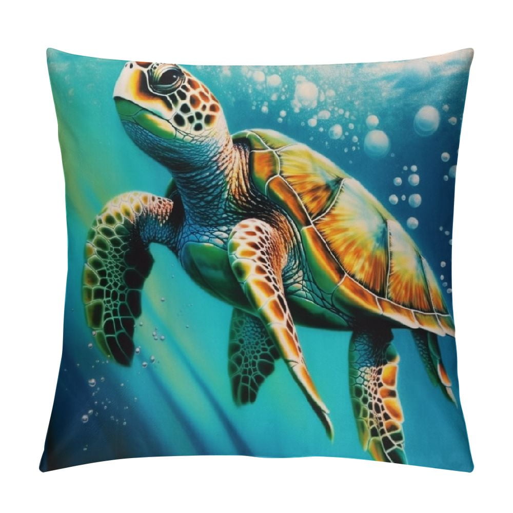 COMIO Ocean Theme Sea Creature Beach Turtle Decorative Throw Pillow ...