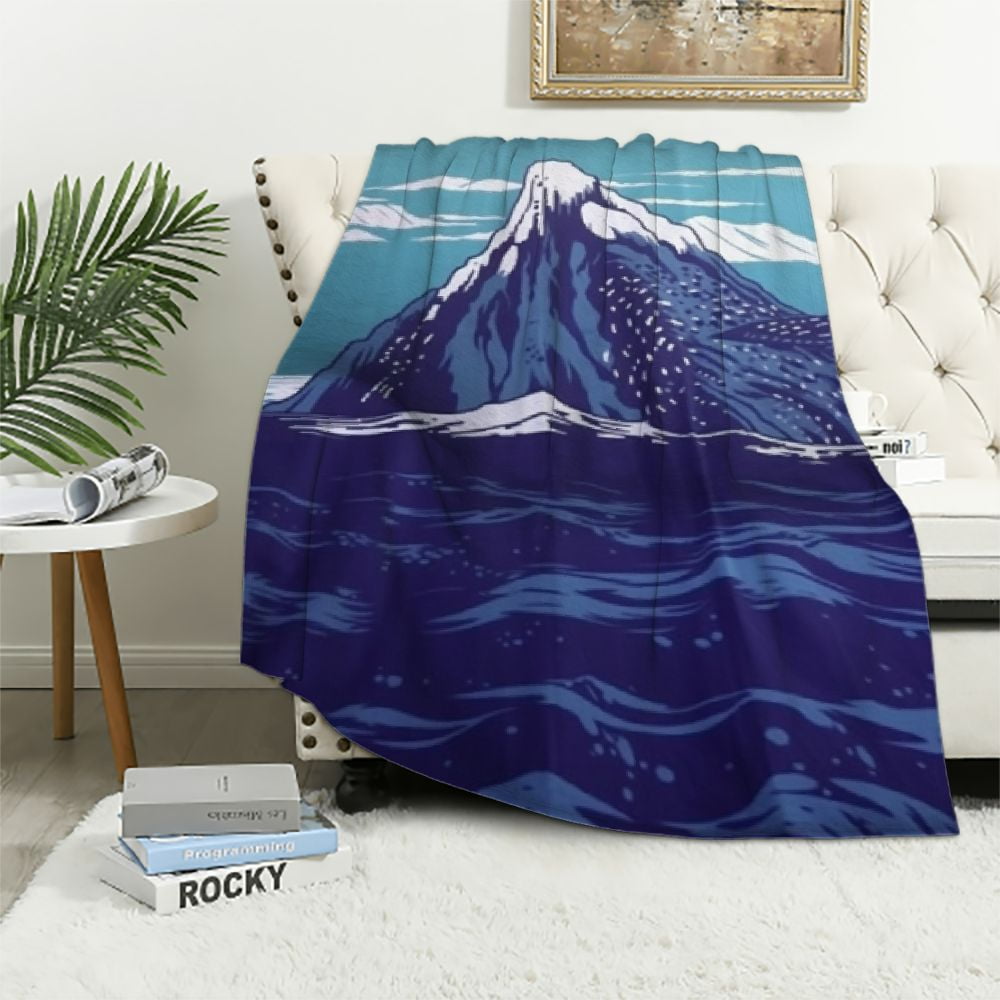 COMIO Ocean Theme Throw Blanket Iceberg and Shark Decor Bed Throws for ...