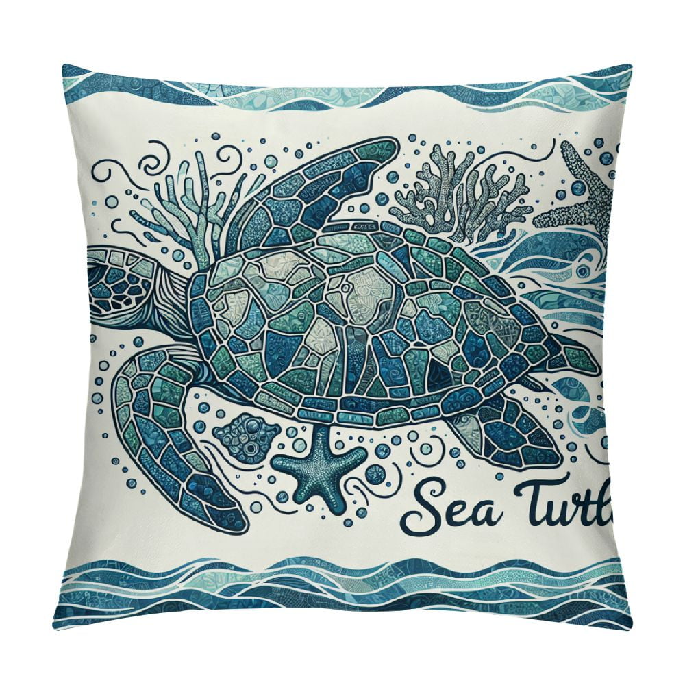 COMIO Ocean Theme Throw Pillow Covers Mediterranean Style Decorative ...