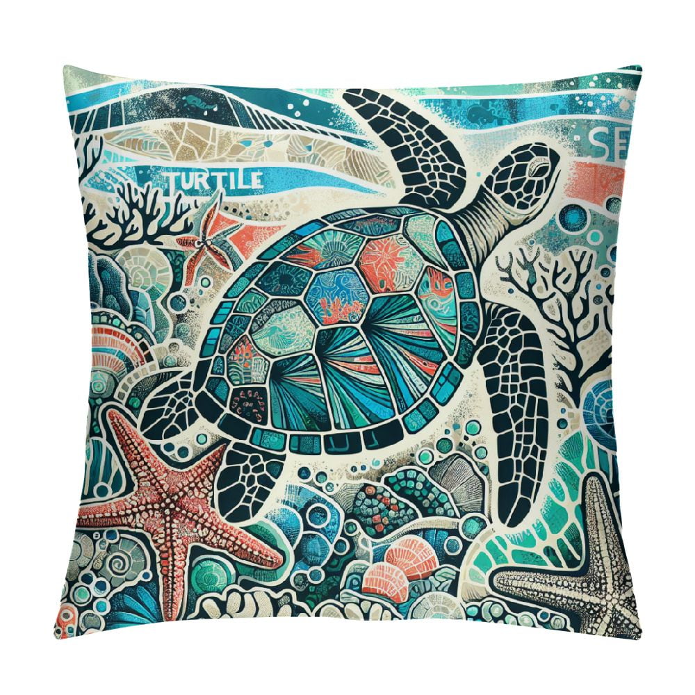 COMIO Ocean Theme Throw Pillow Covers Mediterranean Style Decorative ...