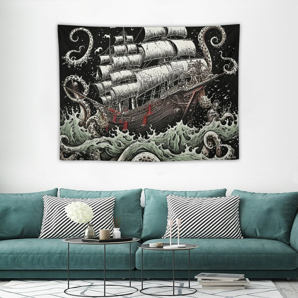 COMIO Ocean Wave Tapestry Nautical Tapestries Japanese Anime Tapestry ...