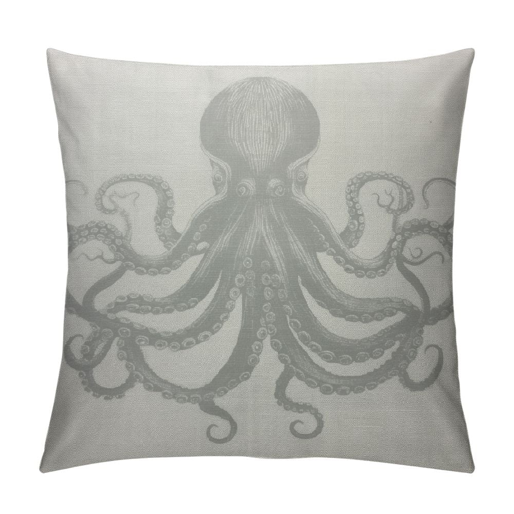 COMIO Octopus Pillow Cover Grey Square Throw Pillowcase Home Chair ...