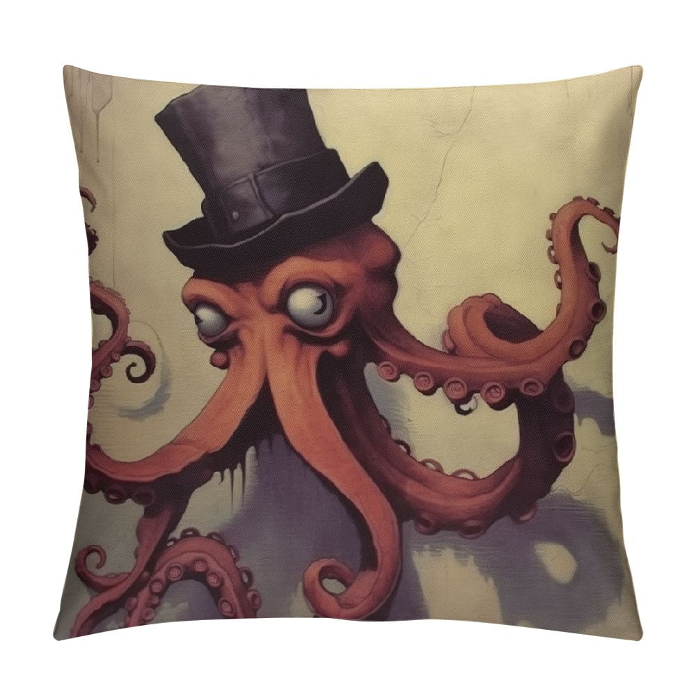 MLJA Octopus Throw Pillow Cover Gothic Animal Cool Creature Ocean ...