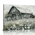 COMIO Old Barn Canvas Wall Art, Sage Green Barn Farmhouse Wall Art ...