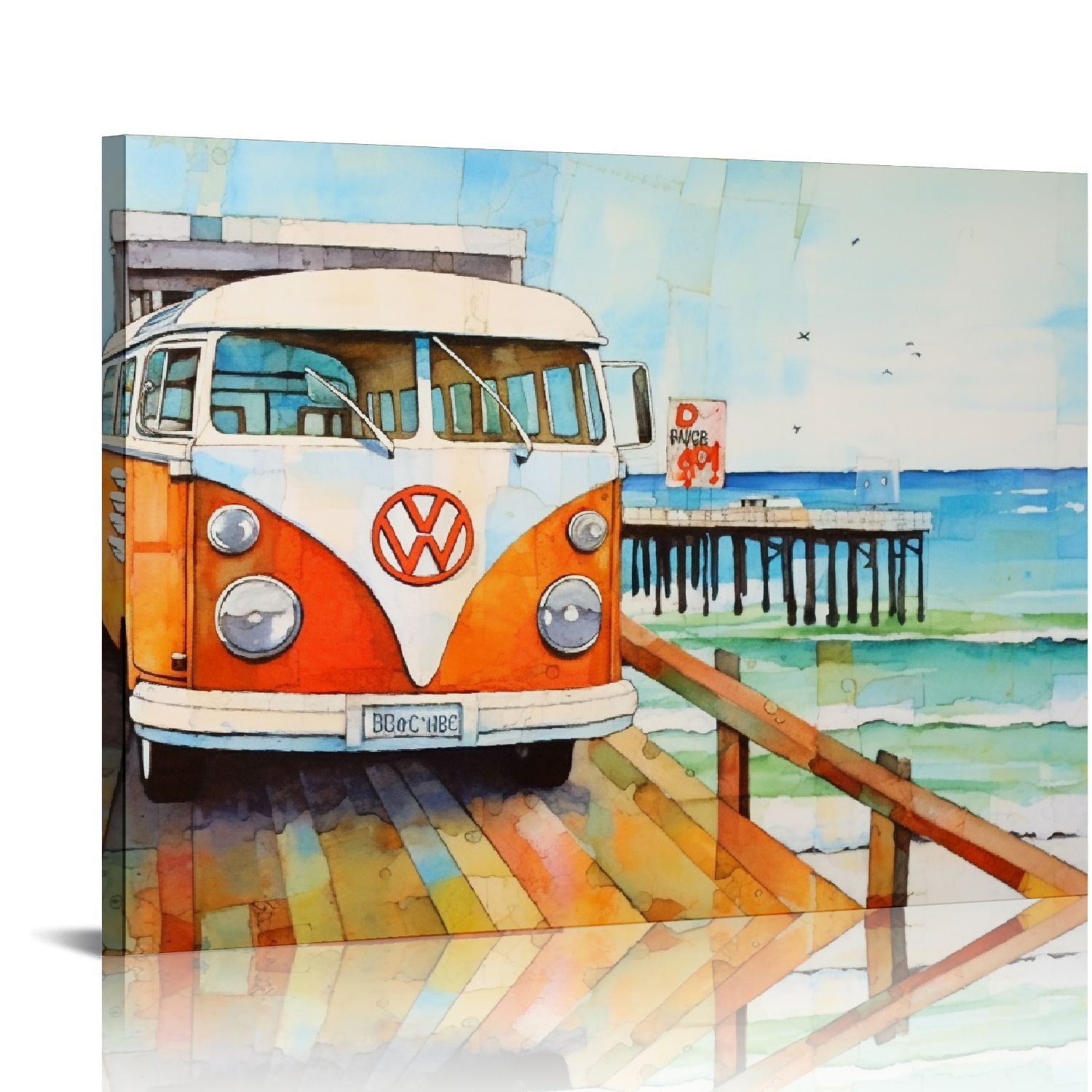 COMIO Orange Crush Classic Antique Van, Danny Phillips Art Print ...