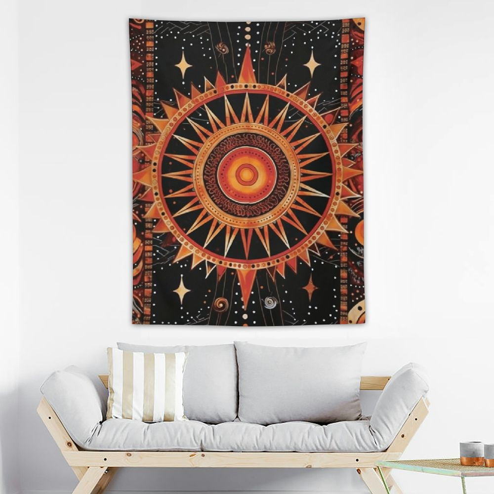 COMIO Orange Sun and Moon Tapestry Wall Hanging, Indie Hippie Mandala ...