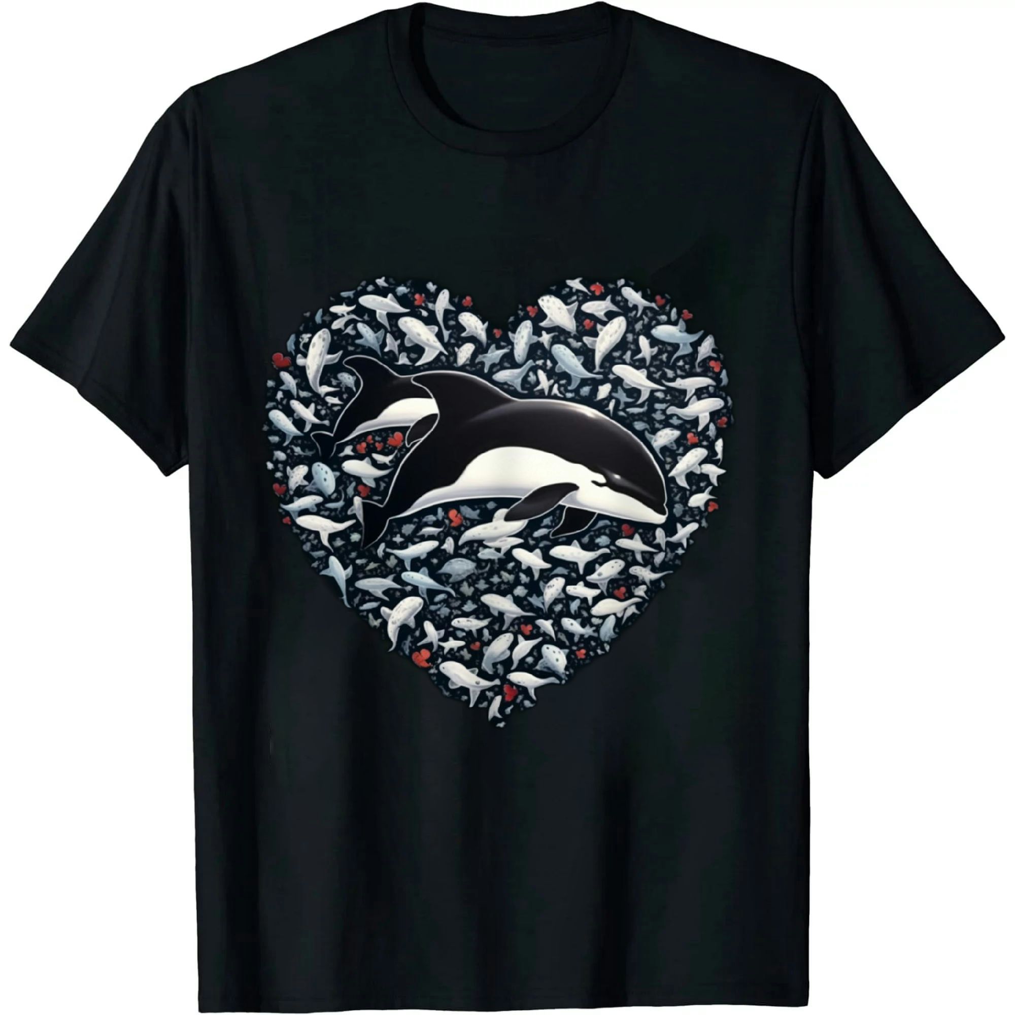 COMIO Orca Whale Sea Panda in Heart Shapes T-Shirt - Walmart.com
