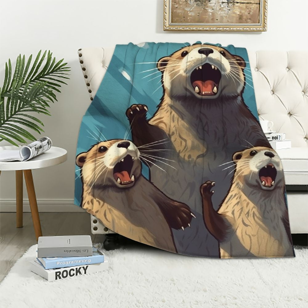 COMIO Otter Blanket and Throws Blankets Decorative for Adults and Kids ...
