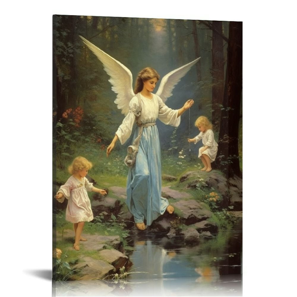 COMIO Our Lady Mary Guardian Angel and Child Jesus Painting Poster ...