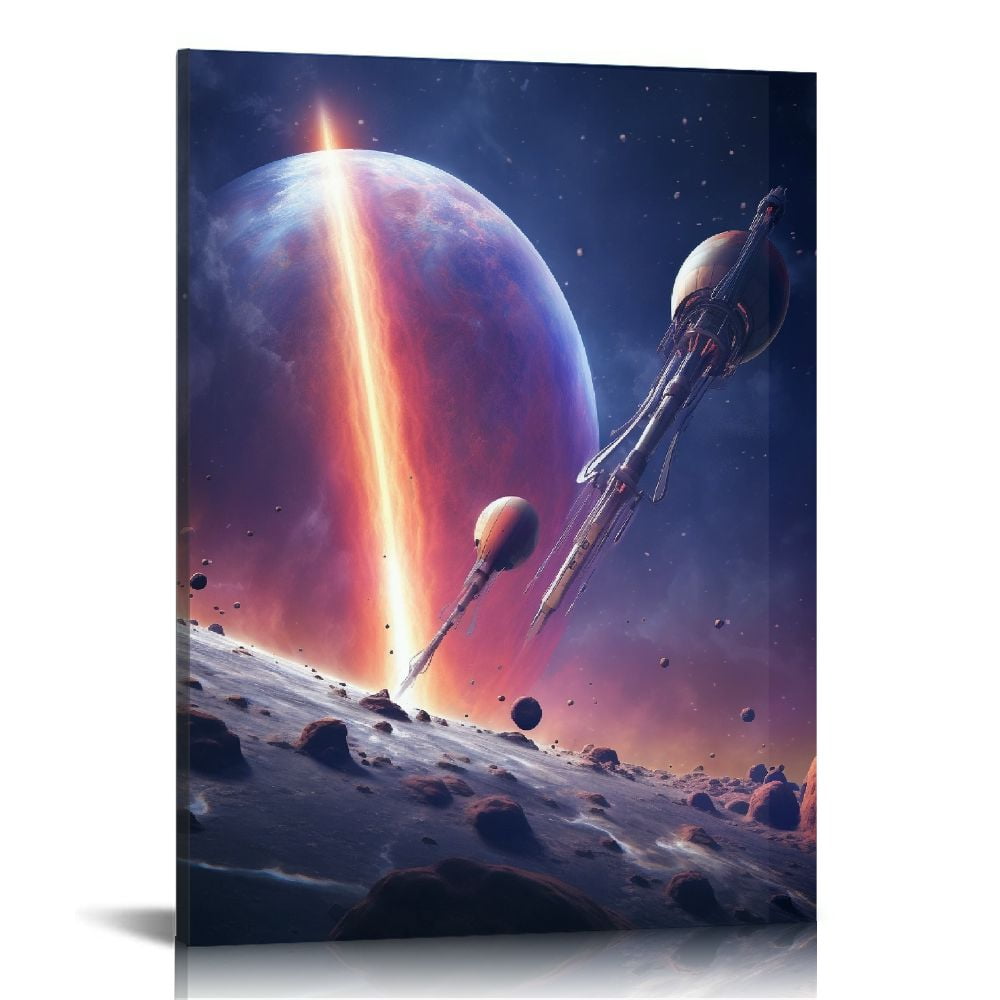 COMIO Outer Space Canvas Wall Art Abstract Universe Planet Jupiter ...
