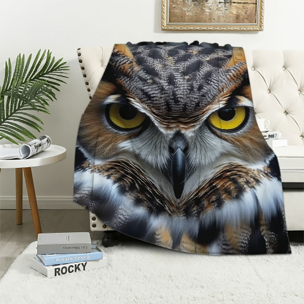 COMIO Owl Throw Blanket for Adult Women Men Teens, 3D African Wildlife ...