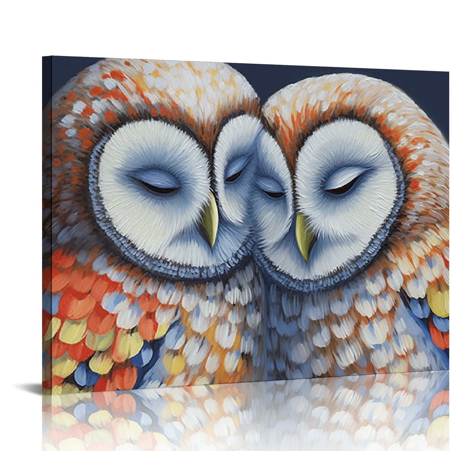 COMIO Owls Couple Wall Art Kissed Owls Couple Canvas Print Owl Wall Art ...