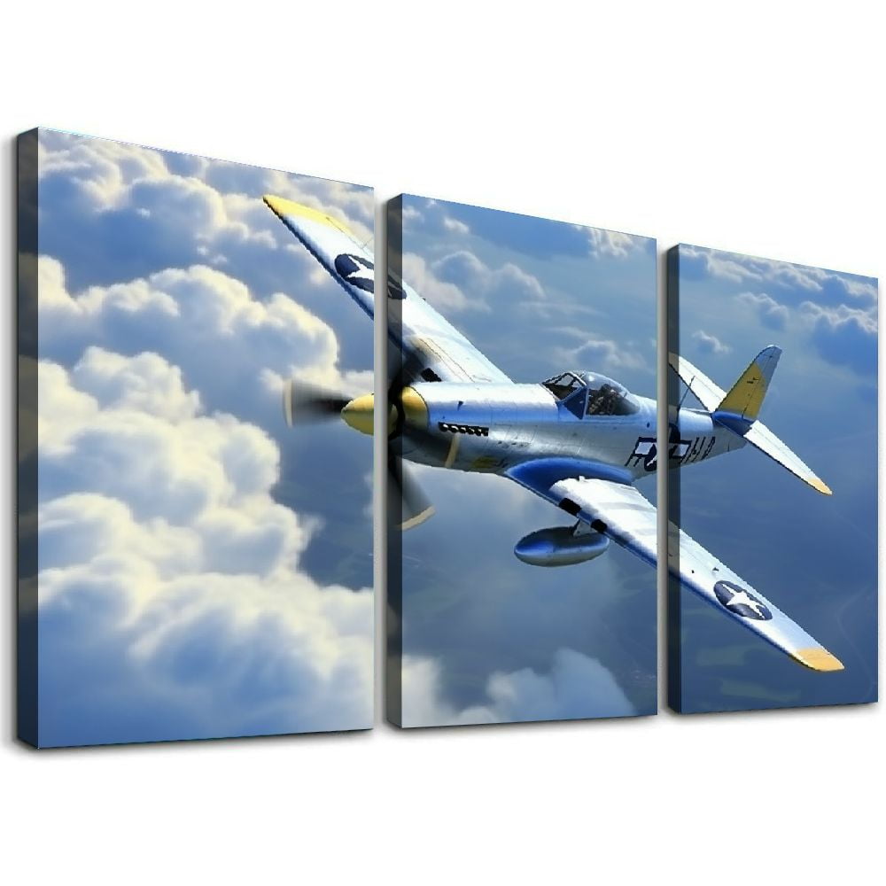 COMIO P51 WW2 Fighter Planes Poster Canvas Wall Art Decoration Prints ...