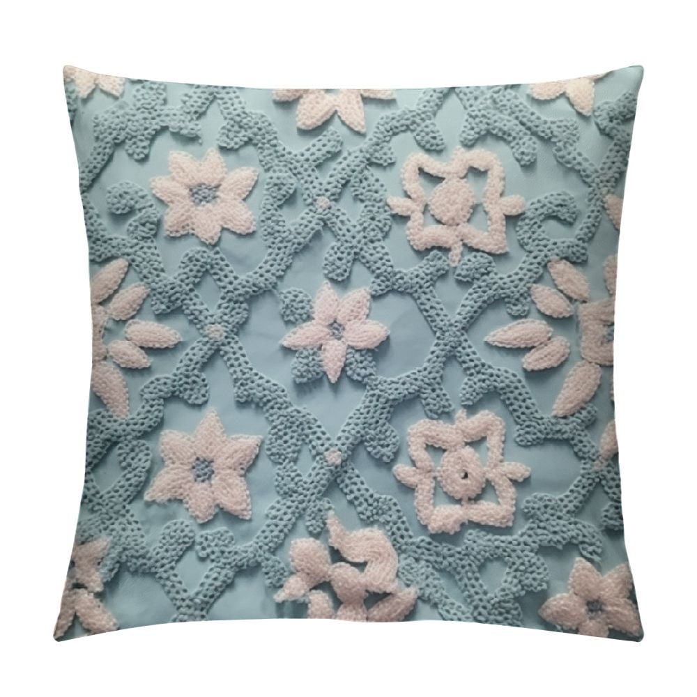 COMIO Pack Lumbar Decorative Throw Pillow Cover Aquatic Blue Trellis ...