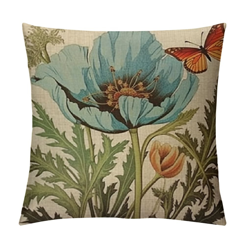 COMIO Pack of Pillow Covers Rustic Farmhouse Decorative Square Throw ...