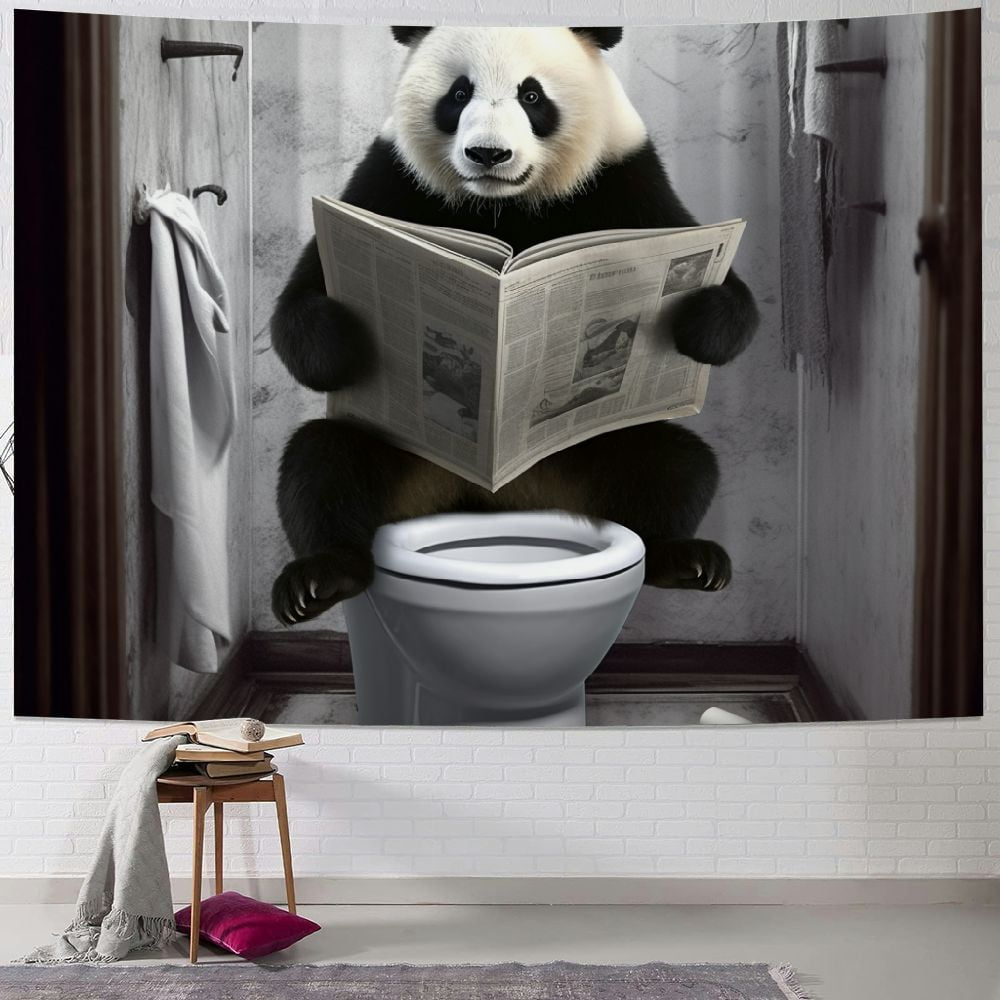 COMIO Panda Reading Newspaper Tapestries Painting - Walmart.com