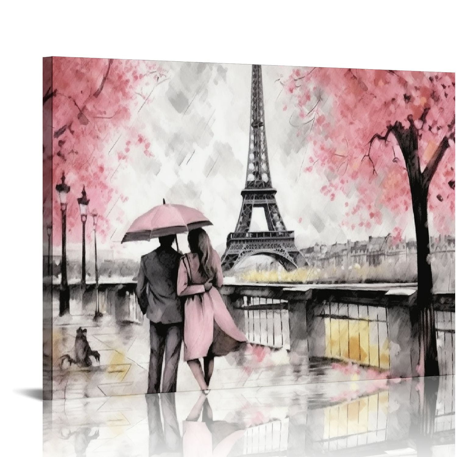 COMIO Paris Eiffel Tower Wall Decor for Bedroom Canvas Wall Art ...