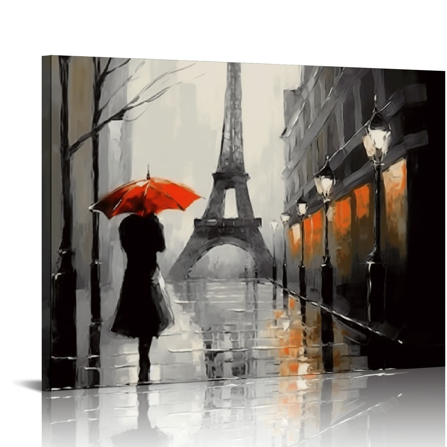 COMIO Paris Wall Art for Living Room Pictures Wall Decor, Large Black ...