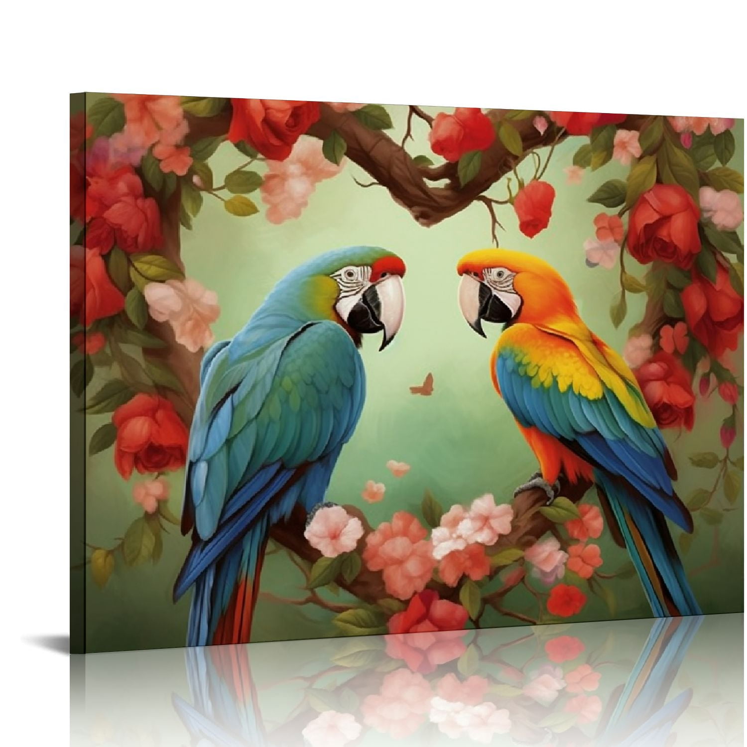 COMIO Parrot Canvas Wall Art for Lover Theme Colorful Abstract Birds ...