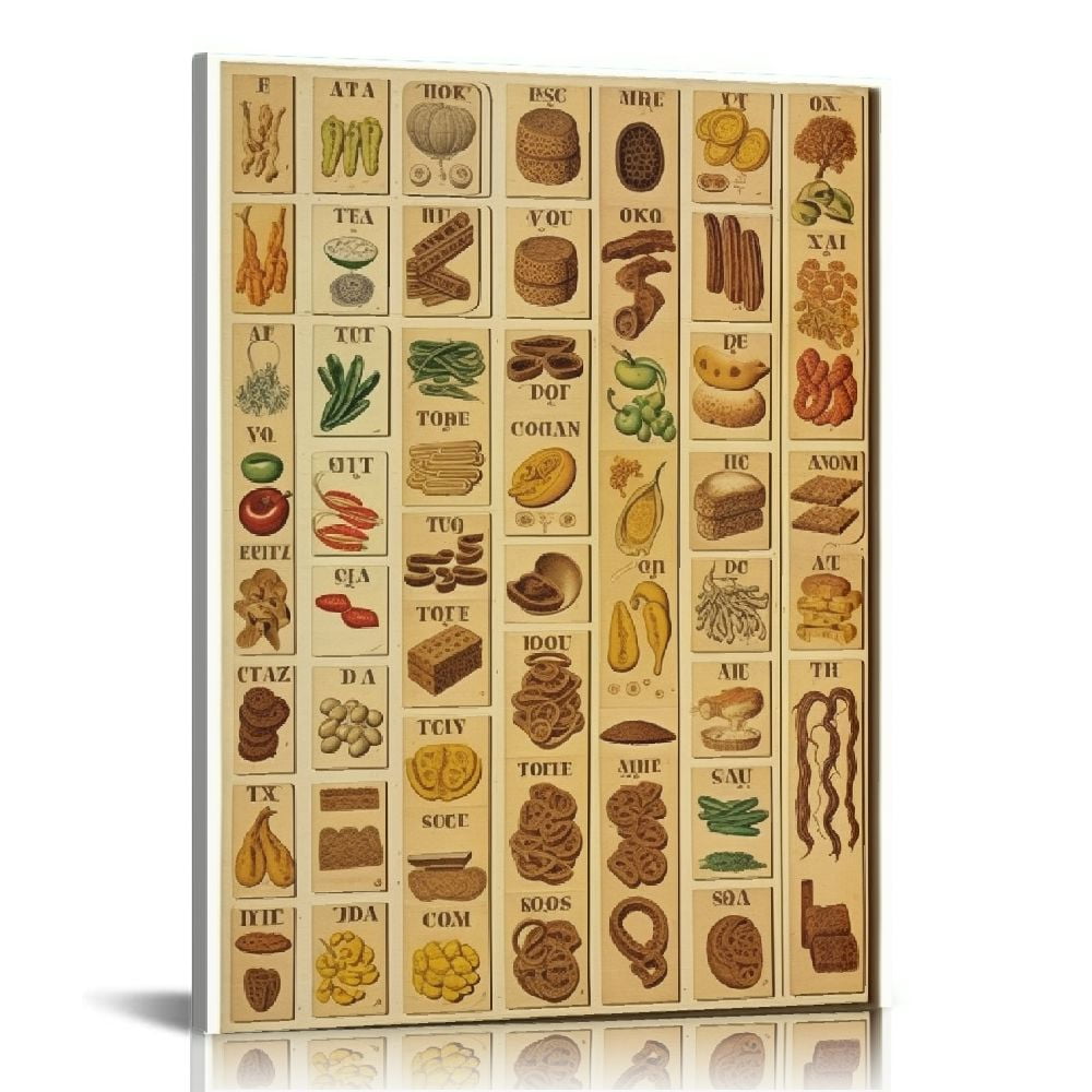 COMIO Pasta Italiana Poster Chart Food Wall Decor Canvas Art Framed Artwork For Home Walls ...