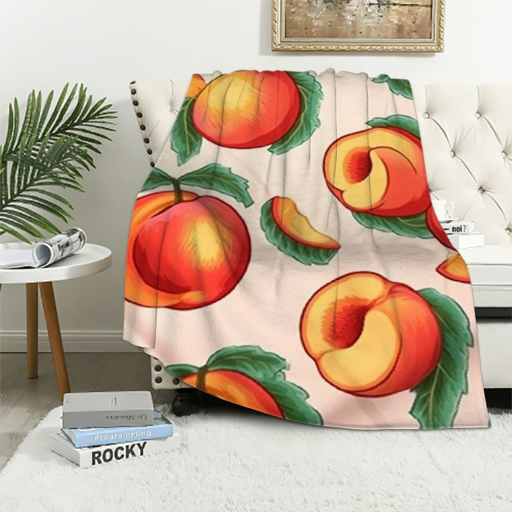 COMIO Peach Throw Blanket Super Soft Warm Bed Blankets for Couch ...