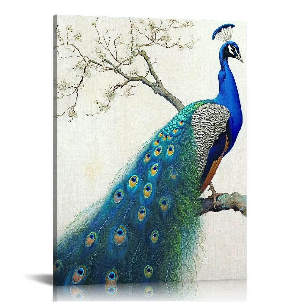 COMIO Peacock Wall Art Decor for Bedroom, PIY HD Beautiful Painting ...