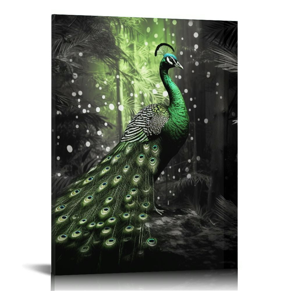 COMIO Peacocks Wall Art Picture Painting Poster Canvas Print Posters ...