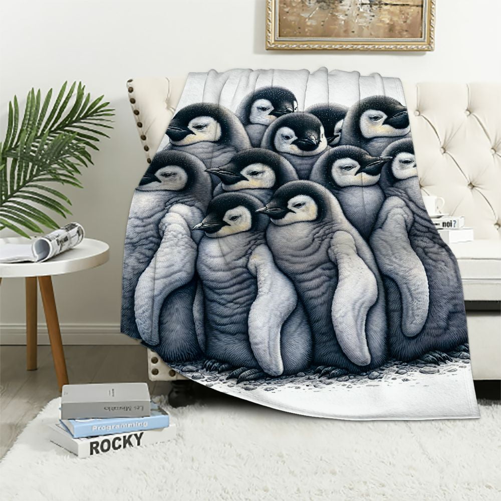 COMIO Penguin Blanket Gifts for Adults Soft Warm Lightweight Cozy Cute ...