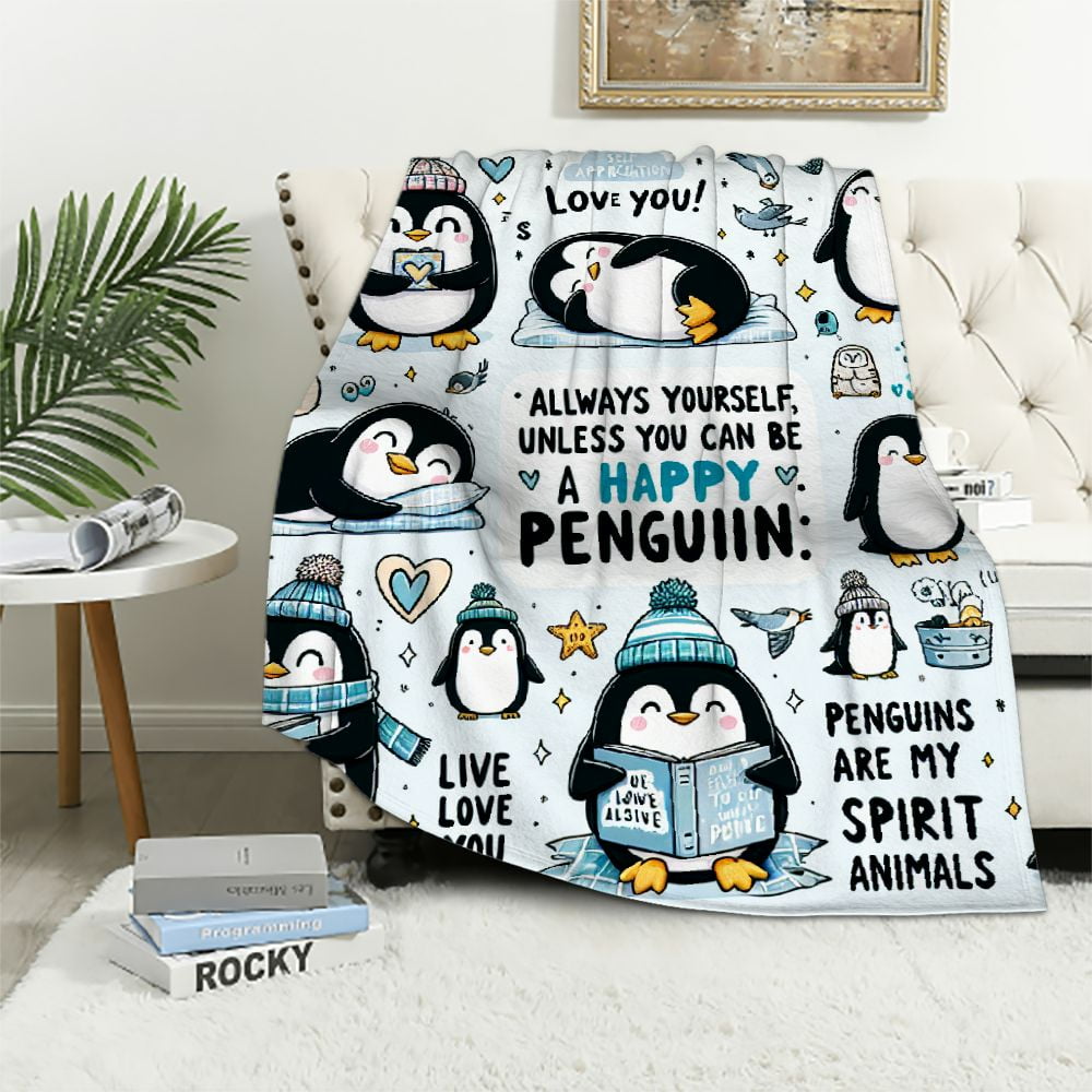 COMIO Penguin Blanket,Penguin Throw Blanket, Penguin Gifts for Women ...
