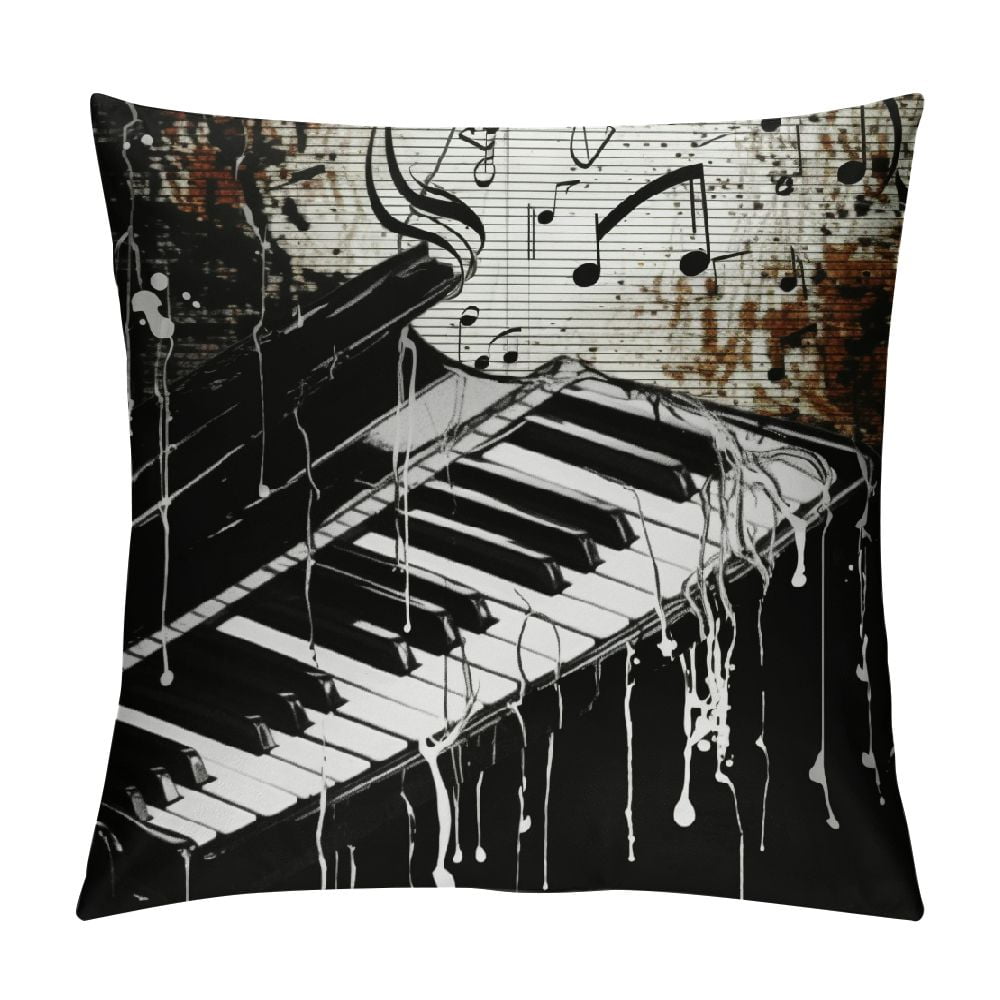 COMIO Piano Keyboard Pillow Covers Musical Instrument Music Notes Decor ...