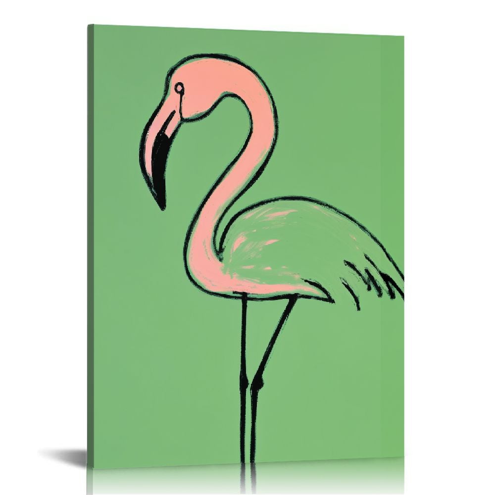 QZHH Picasso Line Drawing Abstract Flamingo Wall Art - Minimalistic ...